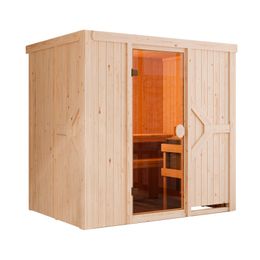 Karibu-Sauna &raquo;Harper&laquo; mit Fronteinstieg - braun