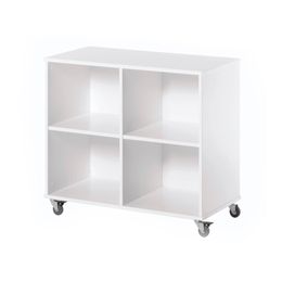 Hoppekids B&uuml;cherregal mit R&auml;dern - 62,5x41,5x69cm - wei&szlig; -