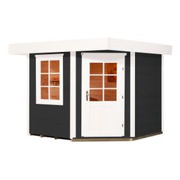 Weka Gartenhaus mit Eck-Eingang - 278x278x237cm - grau -
