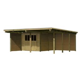 Karibu Carport mit Abstellraum - 563x676x229cm - grau -
