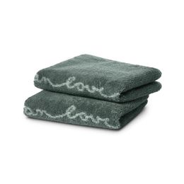 Tchibo - 2 Jacquard-G&auml;stehandt&uuml;cher - gr&uuml;n