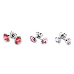 Tchibo - Ohrstecker-Set verziert mit funkelnden Glassteinen - silber