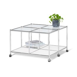 Tchibo - Couchtisch mit Rollen &raquo;Cn3&laquo; - 78x78x44,5cm - chrom -