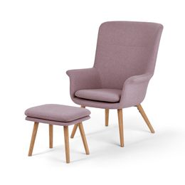 Tchibo - Sessel mit Fu&szlig;hocker - 73x81x102cm - braun -