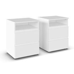 Rauch 2 Nachttische &raquo;Joel&laquo; - 47x62x42cm - wei&szlig; -