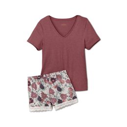 Tchibo - Shorty-Pyjama - Damen - Gr. M - wei&szlig;/print