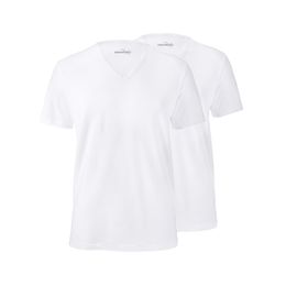 Tchibo - 2 Jersey-Halbarm-Unterhemden - Herren - Gr. S/4 - wei&szlig;