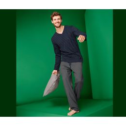 Tchibo - Pyjama - Herren - Gr. L - dunkelblau/gestreift