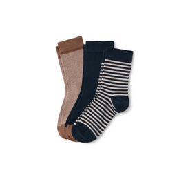 Tchibo - 3 Paar Socken - Damen - Gr. 39-42 - dunkelblau/gestreift