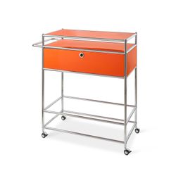 Tchibo - Barwagen Metall &raquo;Cn3&laquo; mit Schublade - 77x40x93cm - orange -