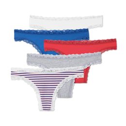 Tchibo - 5 Strings - Damen - Gr. L - wei&szlig;/gestreift