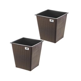 Tchibo - 2 XL-Pflanzgef&auml;&szlig;e aus Polyrattan - braun