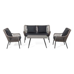 Tchibo - Lounge-Set mit Textilgeflecht - 142x76x84cm - anthrazit -