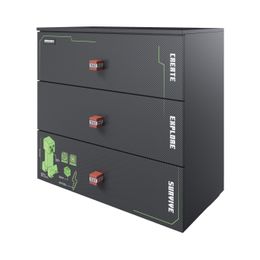 Roba Kommode &raquo;Minecraft&laquo; mit 3 Schubladen und LED-Beleuchtung - 80x39,5x77,1cm - schwarz -