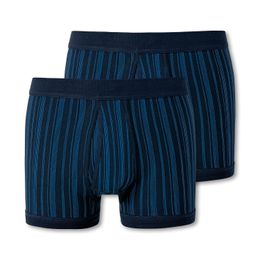 2 Schiesser Shorts in Feinripp - Herren - Gr. L/6 - dunkelblau