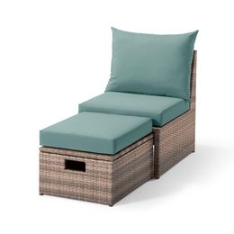 Tchibo - Loungesessel mit Fu&szlig;teil - 58x73x74cm - beige -