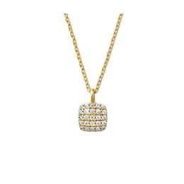 Tchibo - 585 Gold Kette Zirkonia Cushion - wei&szlig;