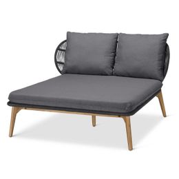 Tchibo - Daybed mit Kopfteil mit Textilgeflecht - 126x150x85cm - schwarz -