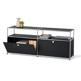 Tchibo - Metall-Lowboard mit 2 Klappf&auml;chern - 152x40x63,5cm - schwarz -