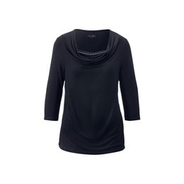 Tchibo - Shirt mit Wasserfallausschnitt - Damen - Gr. M - dunkelblau