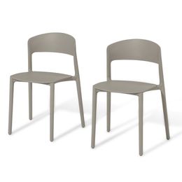 Tchibo - 2 Kunststoff-St&uuml;hle - 53,5x50,5x77cm - taupe -