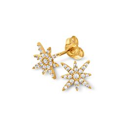 Tchibo - Gold-Ohrstecker Stern mit Zirkonia - wei&szlig;