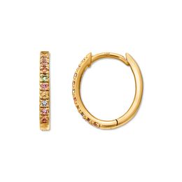 Tchibo - Gold-Creolen mit farbigen Zirkonia - gold
