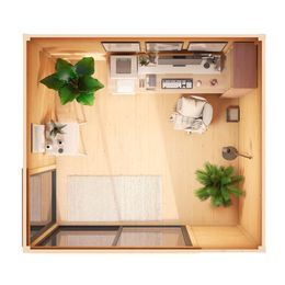Weka Design-Wochenendhaus mit Fenster-Front - 319,5x319,5x239cm - grau -