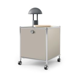 Tchibo - Beistelltisch Metall &raquo;Cn3&laquo; mit 1 Klappfach - 40x40x49cm - hellgrau -