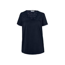 Tchibo - Shirt mit Stickerei - Damen - Gr. S - dunkelblau