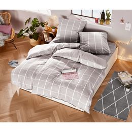 Tchibo - Flanell-Wendebettw&auml;sche - wei&szlig;