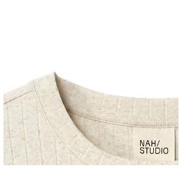 Nah/Studio Geripptes Shirt - ungef&auml;rbter Baumwoll-Hanf-Mix - Gr. M - ungef&auml;rbt