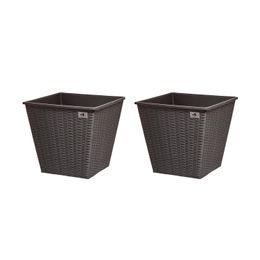 Tchibo - 2 XL-Pflanzgef&auml;&szlig;e aus Polyrattan - anthrazit