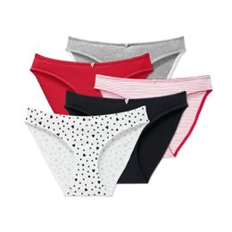Tchibo - 5 Slips - Damen - Gr. M - schwarz/print