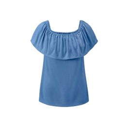 Tchibo - Top mit Volant - Damen - Gr. L - blau