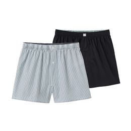 Tchibo - 2 Web-Boxershorts - Herren - Gr. M/5 - schwarz/gestreift