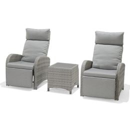 Tchibo - Sessel-Set &raquo;Thore&laquo; mit ausklappbarer Fu&szlig;lehne - 67x81,5x102,5cm - hellgrau -