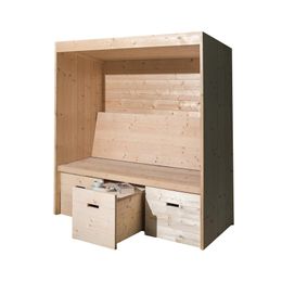 Weka Sitzlaube mit Flachdach &raquo;Bozen&laquo; - 171x85x194cm - naturfarben -