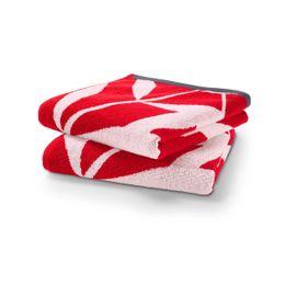 Tchibo - 2 Jacquard-Handt&uuml;cher - rot