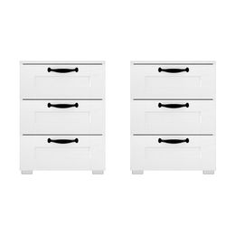 Rauch 2 Nachttische &raquo;Cottage&laquo; - 47x42x62cm - wei&szlig; -