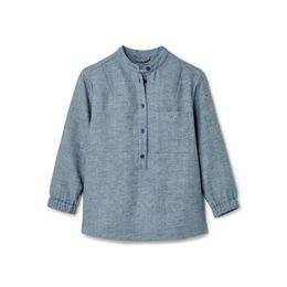 Nah/Studio Bluse - Baumwoll-Leinen-Mix - Gr. 34 - blau