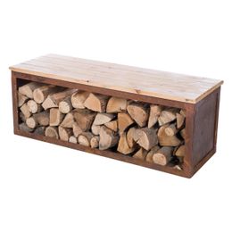 Tchibo - Bank inkl. Holzlager &raquo;Tyr&laquo; - 117x42x42cm - braun -