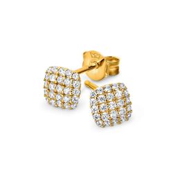 Tchibo - 375 Gold Ohrstecker Zirkonia Cushion - wei&szlig;
