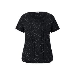 Tchibo - Bedrucktes Blusenshirt im Punkte-Dessin - Damen - Gr. L - schwarz/gepunktet