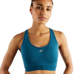 New Balance Essential Run Bra Bekleidung Damen blau S