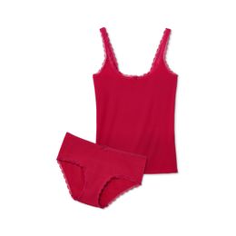 Tchibo - Hemdchen-Panty-Set - Damen - Gr. L - silber/gestreift