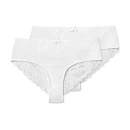 Tchibo - 2 Brazilslips - Damen - Gr. S - wei&szlig;