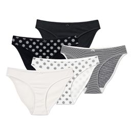 Tchibo - 5 Slips - Damen - Gr. S - schwarz/print