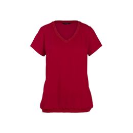 Tchibo - Blusenshirt im Materialmix - Damen - Gr. L - rot