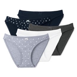 Tchibo - 5 Slips - Damen - Gr. XL - silber/print